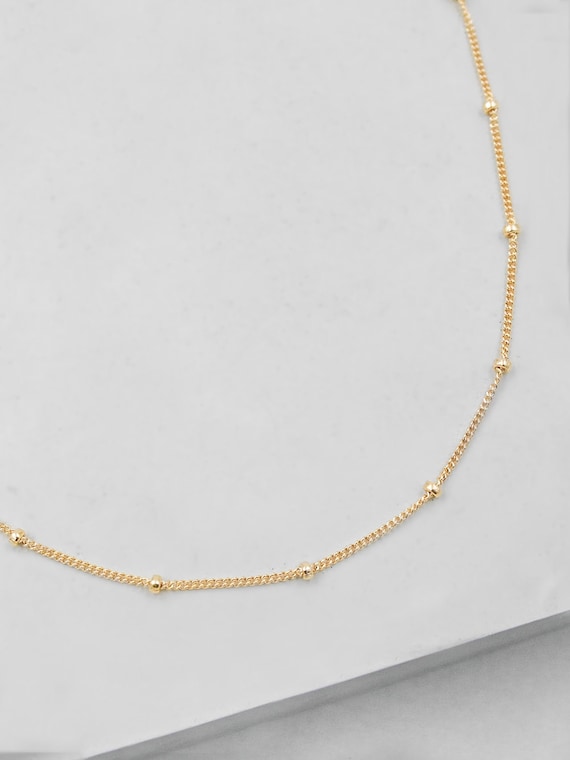Beaded Chain Gold Filled Necklace Different Size Necklaces | Etsy