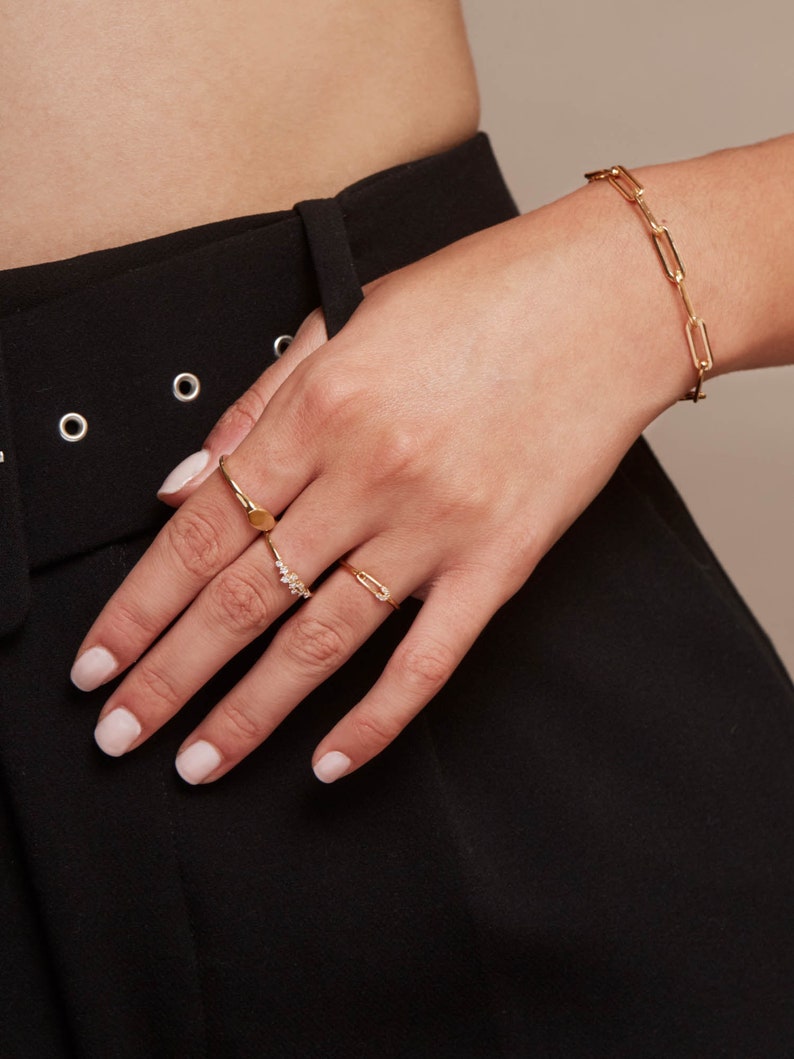 Safety Pin Ring GOLD Safety Pin Charm Gold Ring Dainty - Etsy