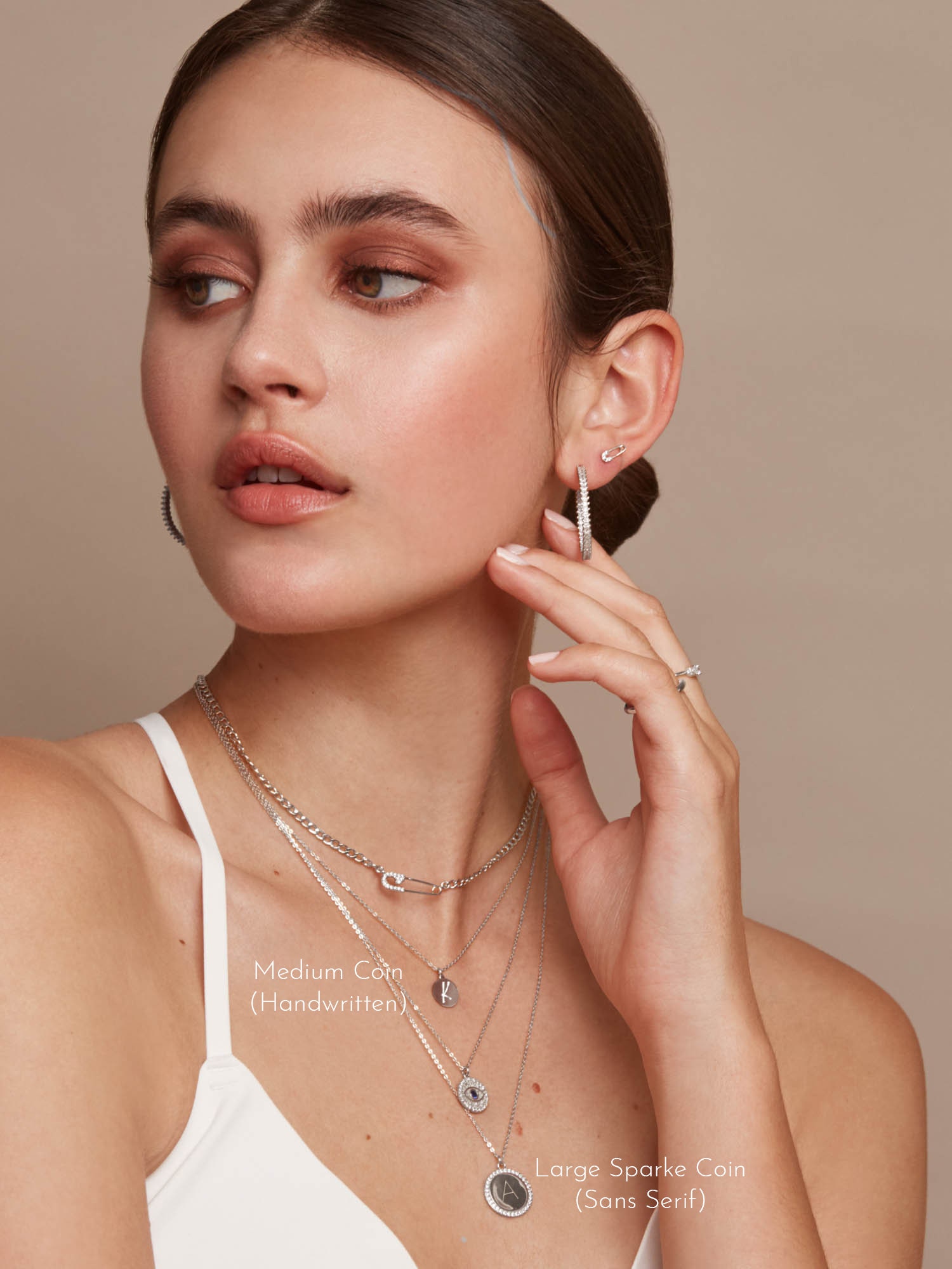 Sparkle Name Coin Necklace - SILVER | Personalized Name Necklace ...