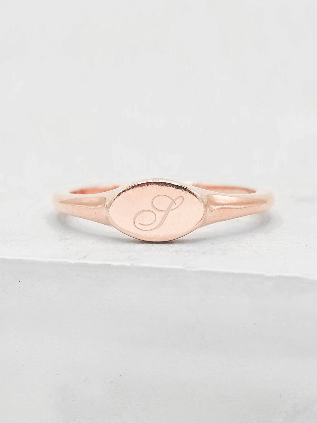 Signet Ring - Rose Gold | Engraved Ring | Monogram Signet Ring ...