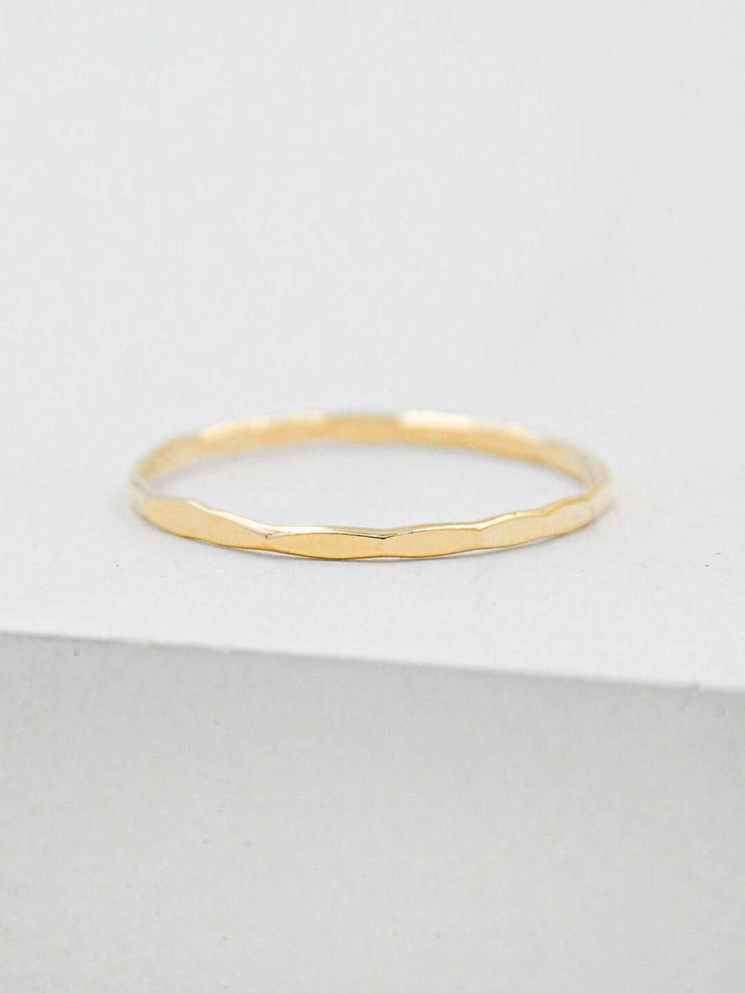 1.5mm Hammered Stacker Gold Filled Thin Gold Band Gold Filled Stacking Band Minimal Gold Band ...