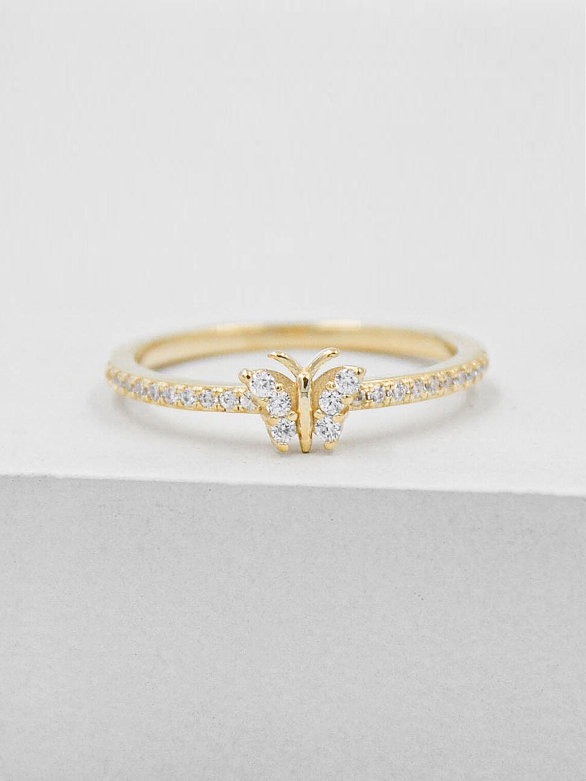 Butterfly Ring Gold Gold Butterfly Ring Gold Love Ring | Etsy