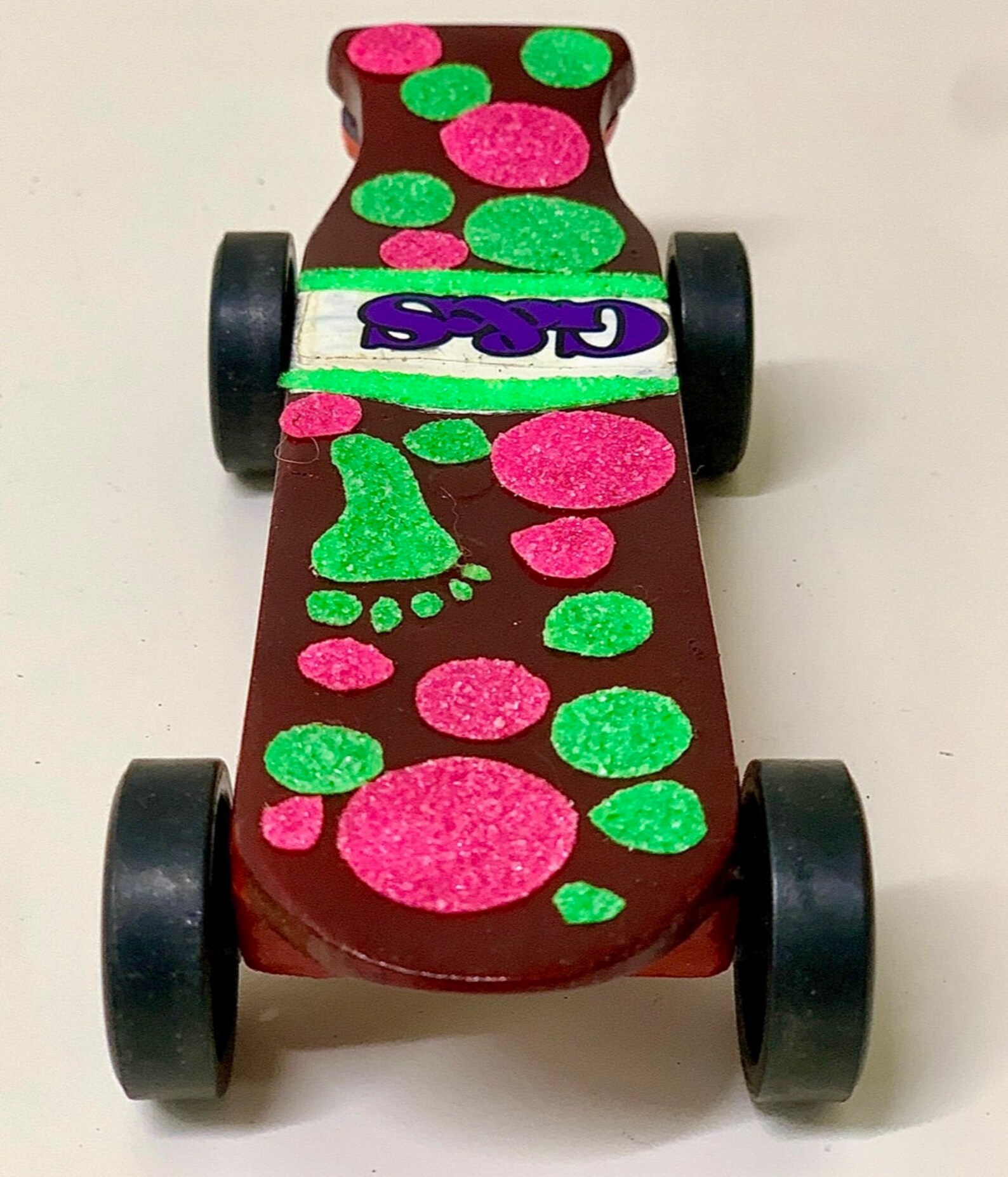 1980s Vintage Skateboard Shaped Pinewood Derby Race Car Hand Crafted ...