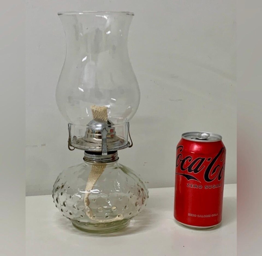 Mid Century Vintage Clear Hobnail Glass Kerosene Lantern Oil Lamp - Etsy