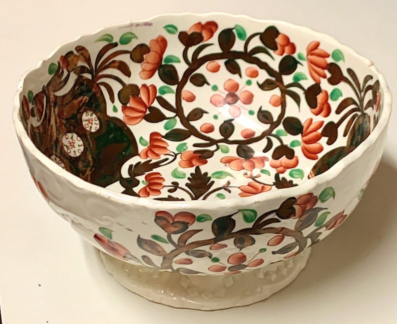 Vintage 19th Century Antique Floral Pattern ABERYSTWYTH Heavy Copper ...