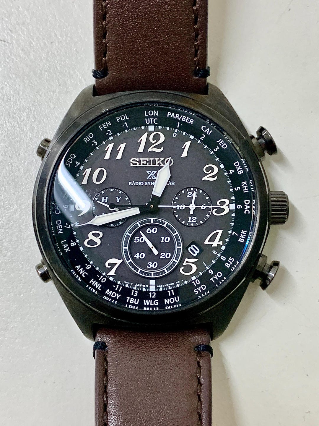 Seiko Prospex Solar Powered Radio Sync Analog Chronograph SSG015 Men's ...