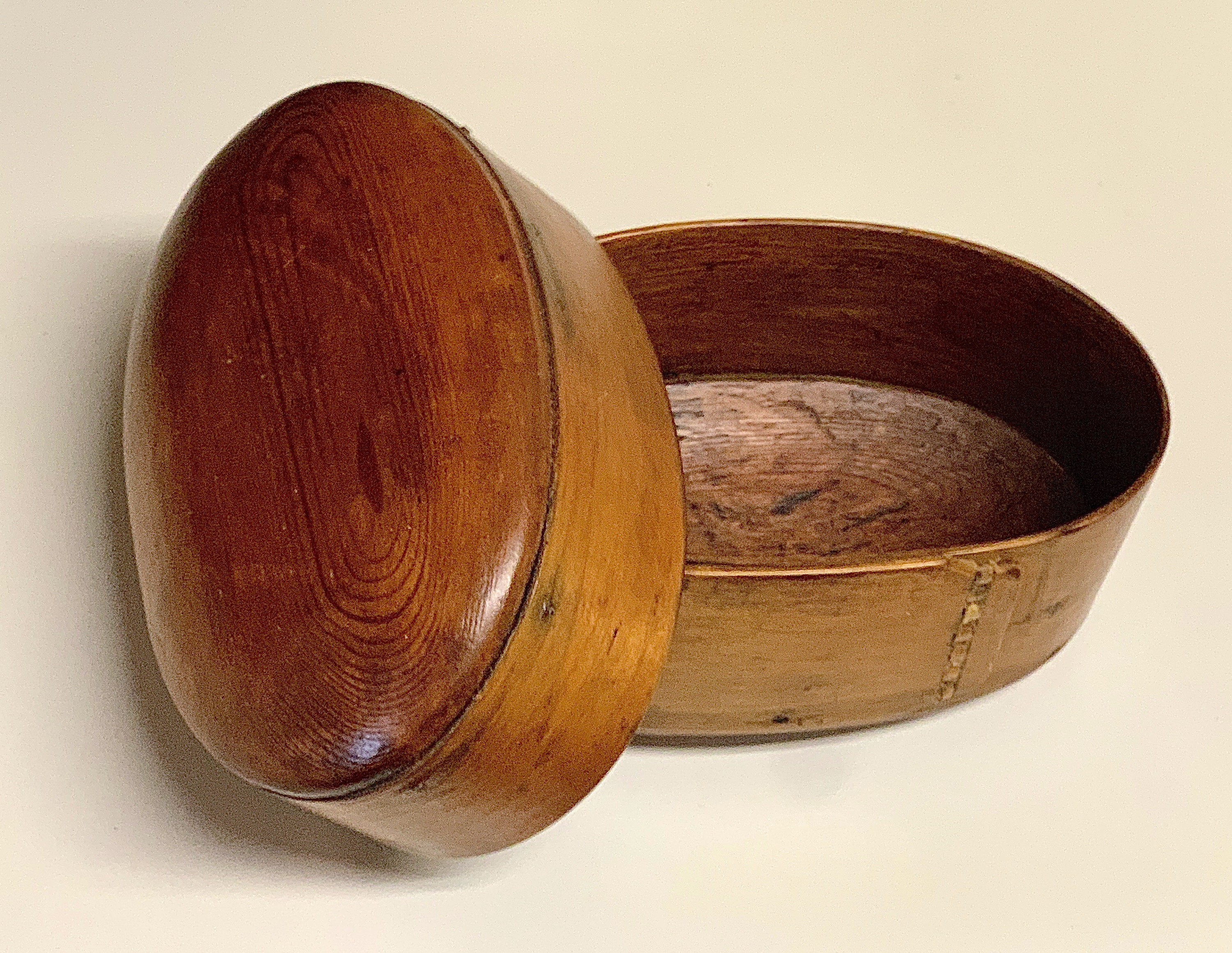 Vintage 18th Century Early American Colonial Shaker Rustic Lidded Oval ...