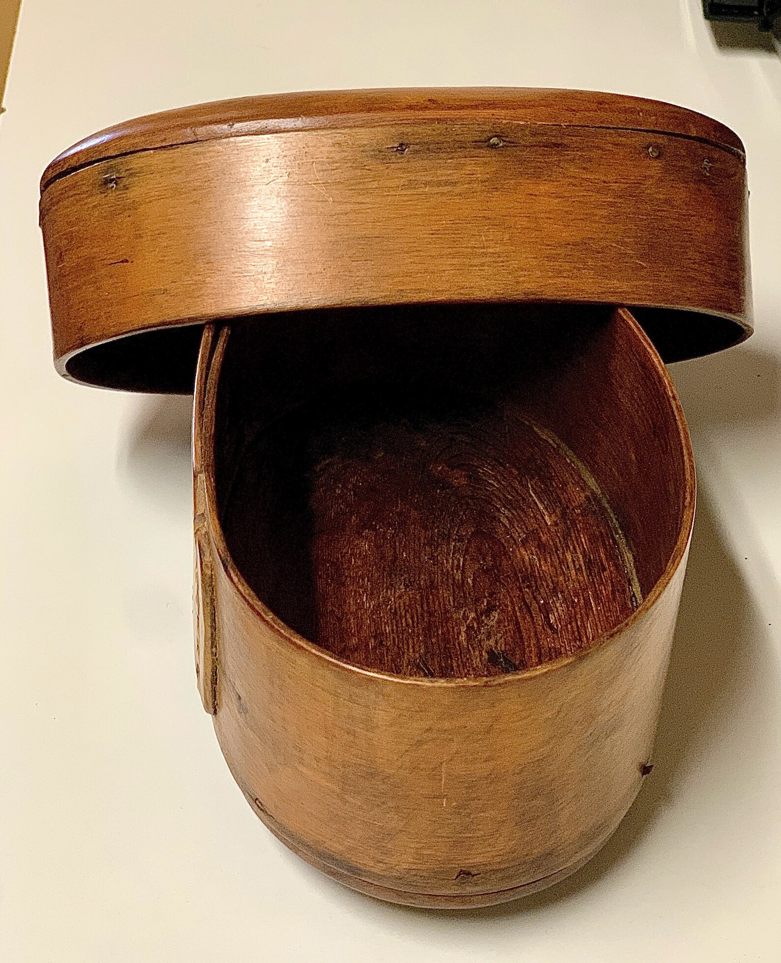 Vintage 18th Century Early American Colonial Shaker Rustic Lidded Oval ...