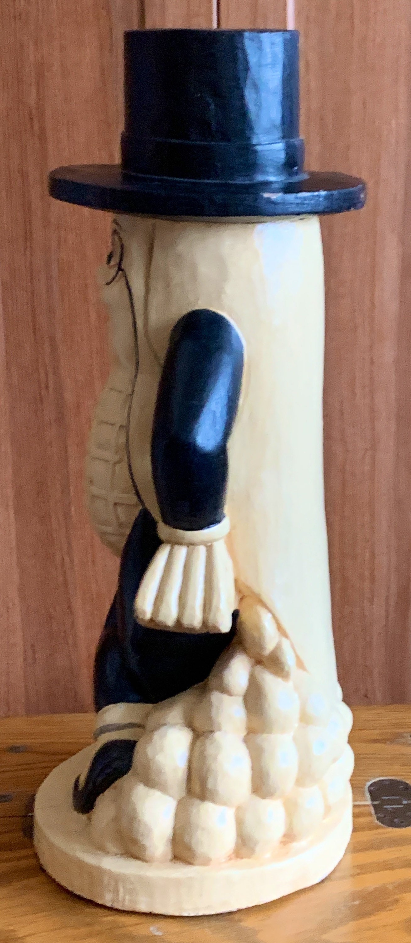 Antique Vintage Hand-crafted Solid Wooden mr. Peanut Statue Wearing ...