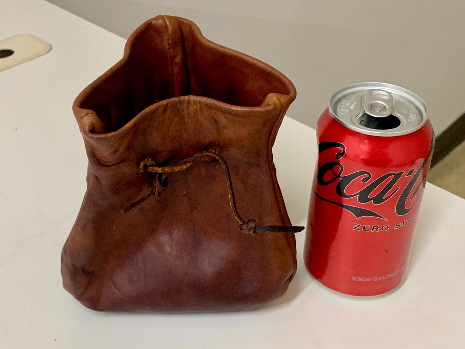 Early Mid Century Antique Artisan Hand Crafted Stitched Drawstring ...