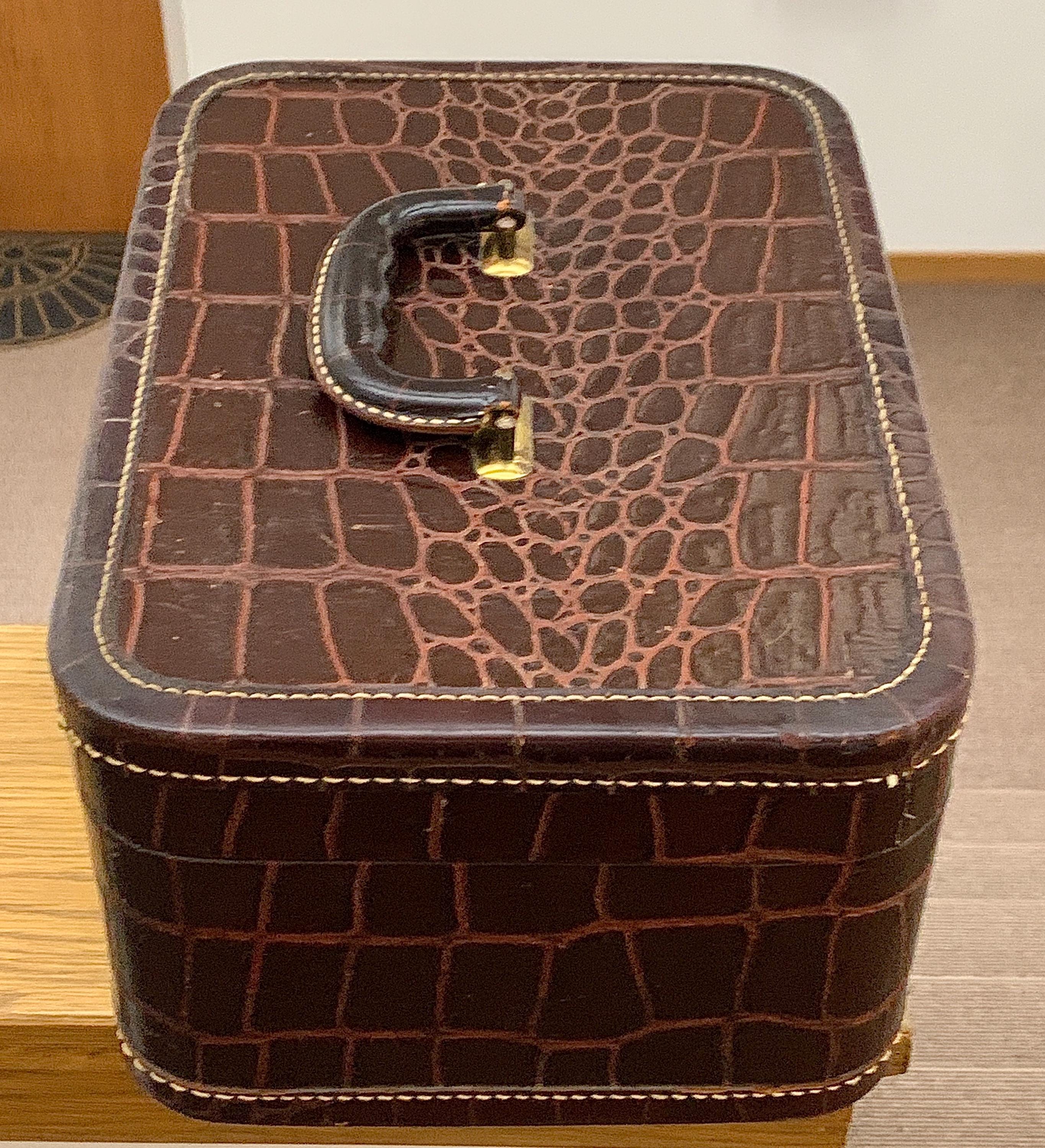 1940s Vtg Maximillian New York Hybrid Croc Leather Overnight Train ...