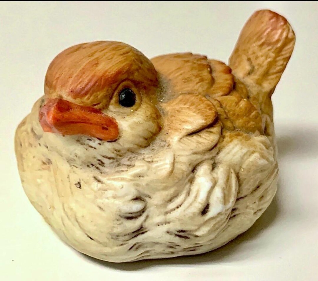Mid Century Vintage Hollow Ceramic Wren Sparrow Cute Rotund Baby Bird ...