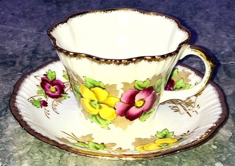 Ultra Rare Vintage Antique PANSY by SALISBURY Fine Bone China Made in ...