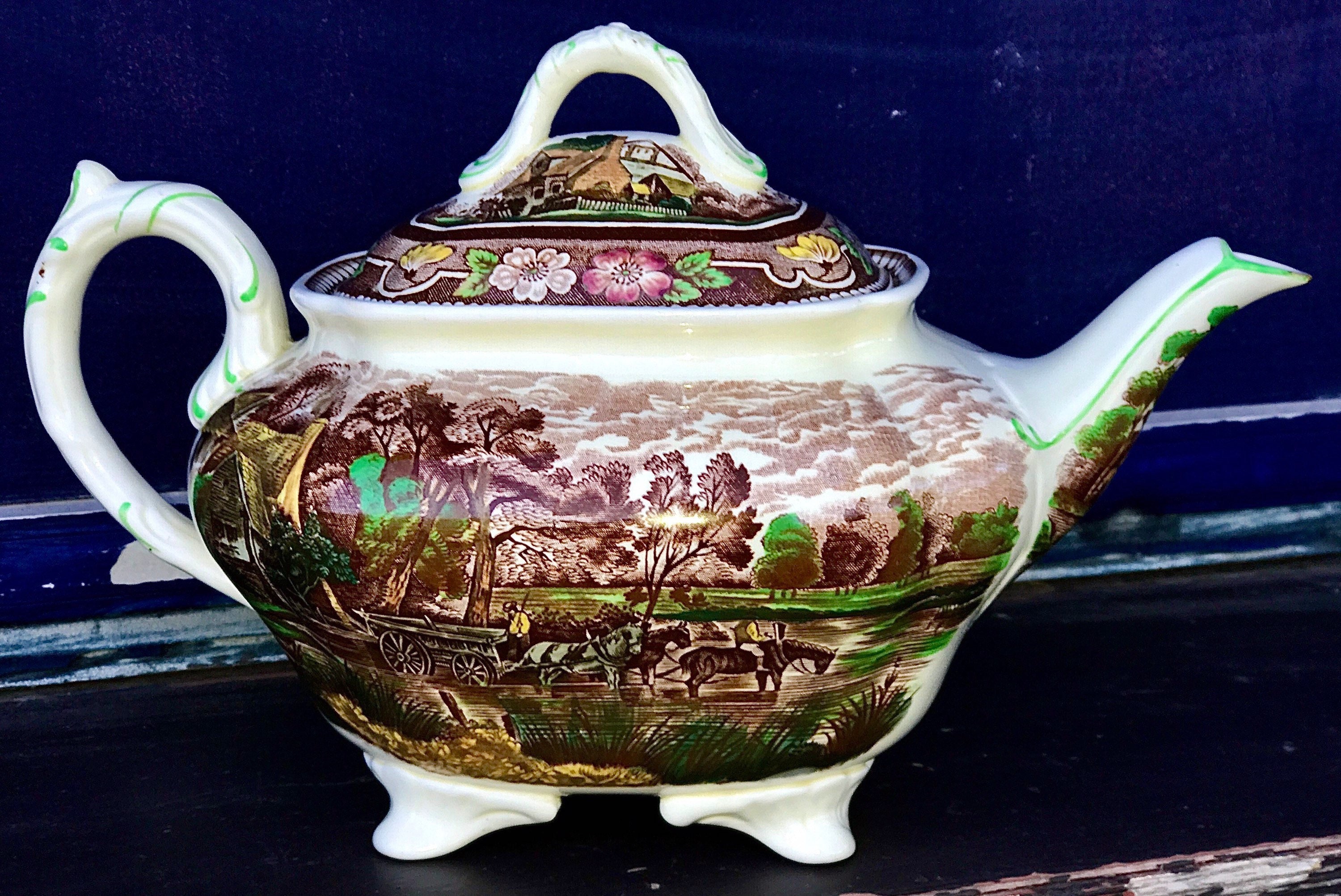 Rare Vintage COALPORT Kings Ware England A.D. 1750 PASTORAL Brown ...