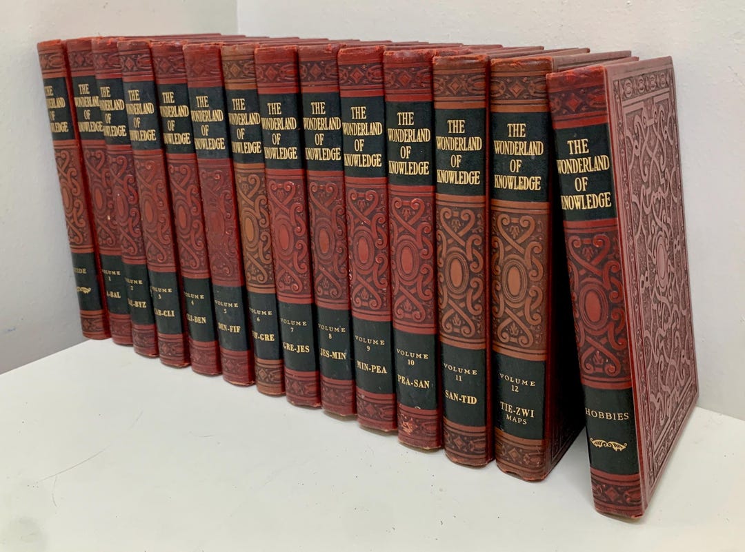 1953 Vintage Complete Set WONDERLAND Book of Knowledge Embossed Red ...