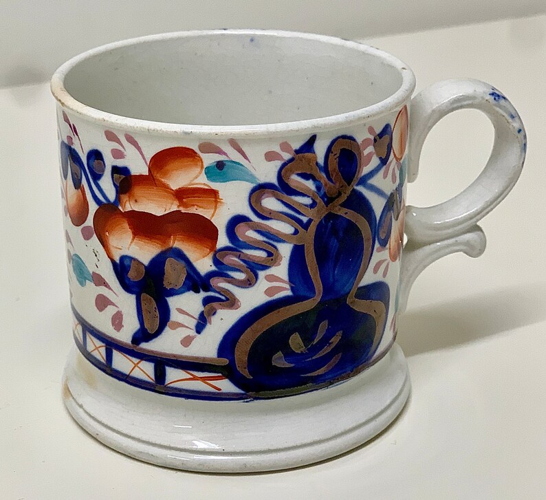 19th Century Antique Gaudy Welsh Oyster Pattern Hand Painted ...