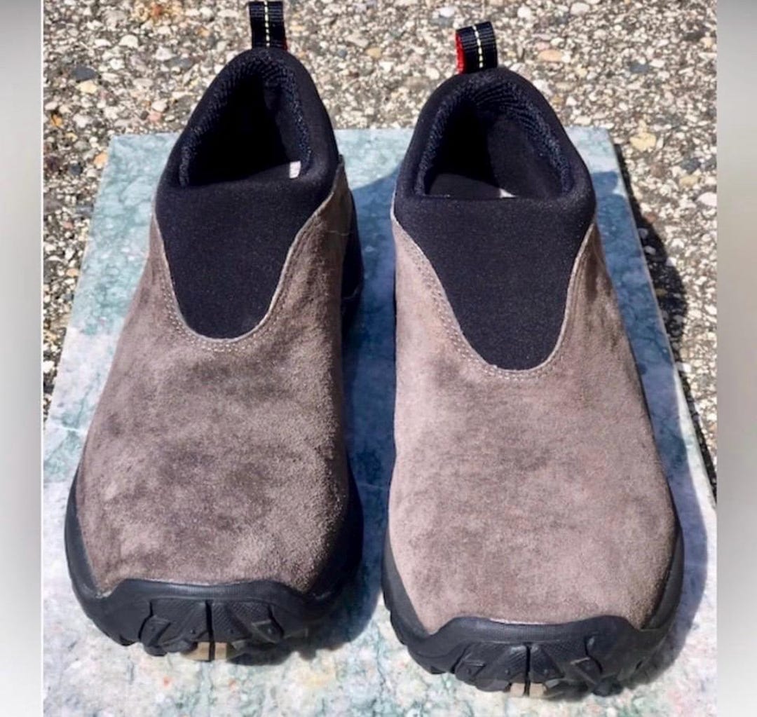 Men's 10 Suede MERRELL ORBIT MOCS Clogs Slip on Neoprene Ankle Cuff ...