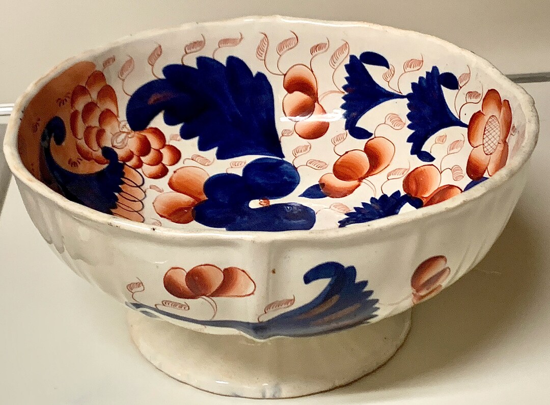 RARE Vintage 19th Century Antique Floral Pattern BETHESDA Scalloped ...