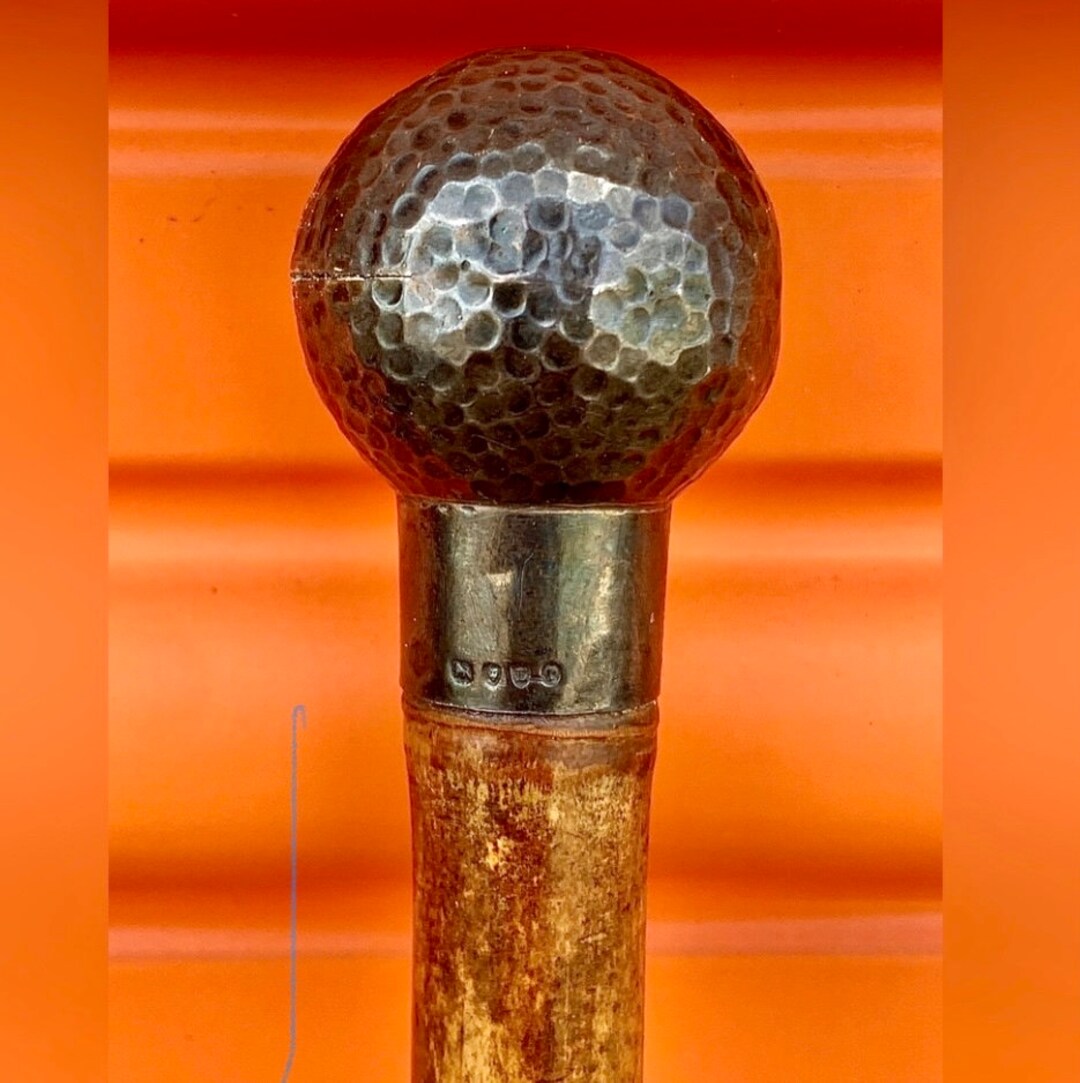 Vintage Early 20th Century Antique Figural Golf Ball Handle Wooden ...