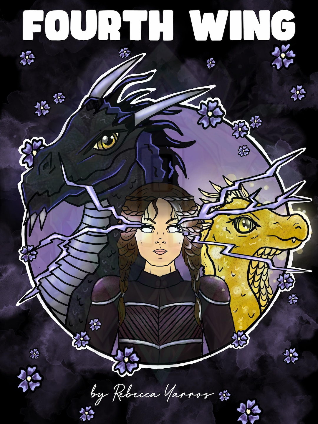 Fourth Wing Dragon Fanart | Alternative Book Cover Art | Violet, Tairn ...