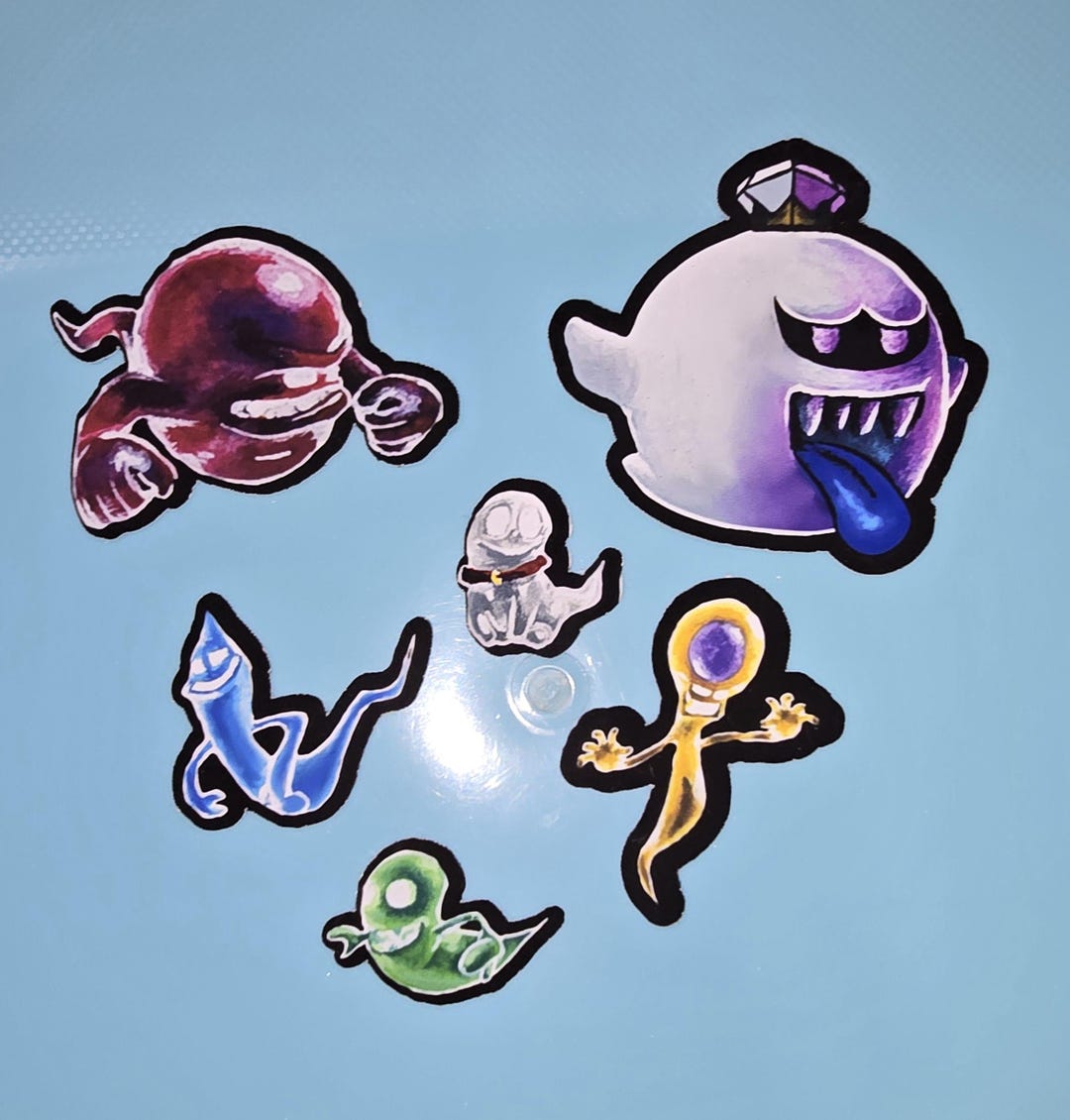 Ghost Stickers (painterly Style) | King Boo | Luigi's Mansion - Etsy