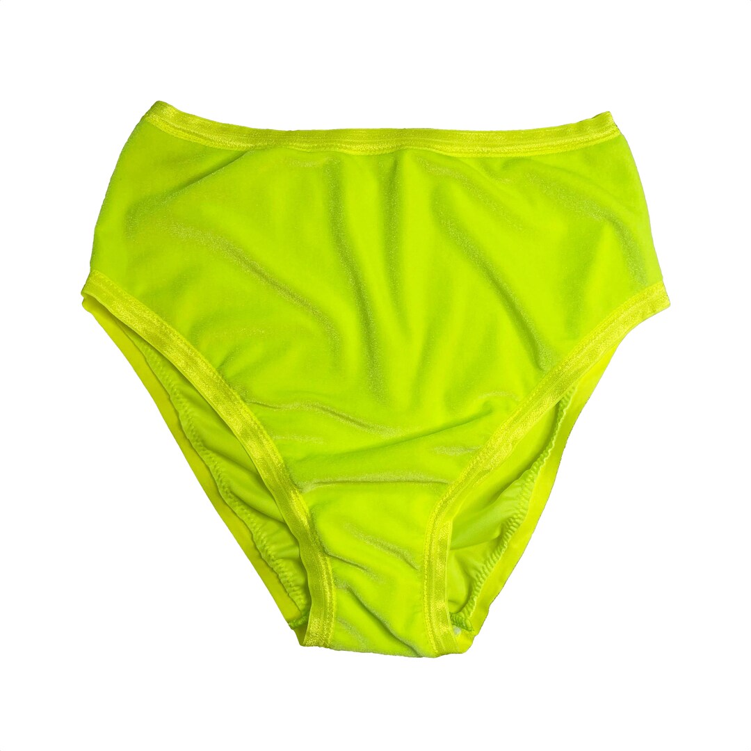 Neon Yellow Velvet High Rise Undies - Etsy
