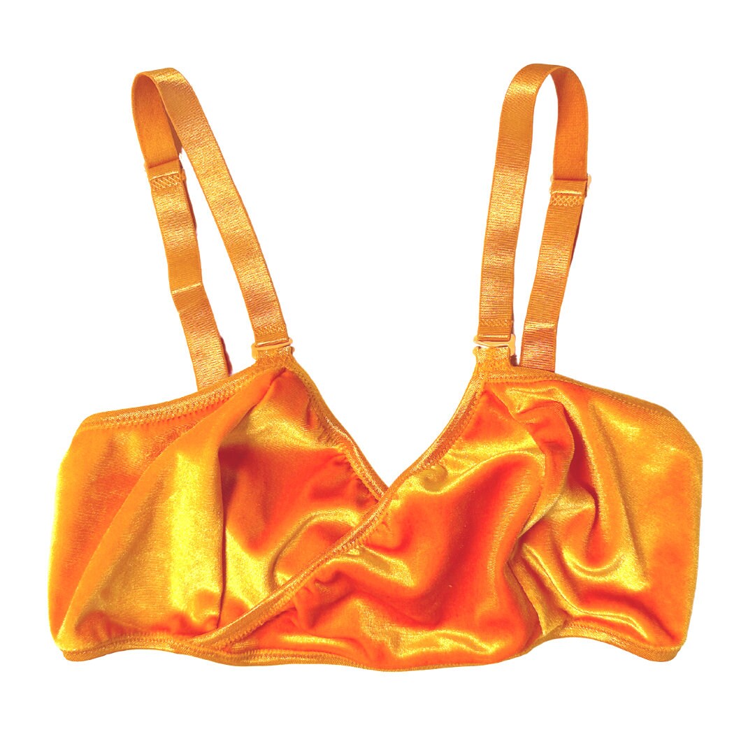 Orange Velvet Wrap Bralette - Etsy