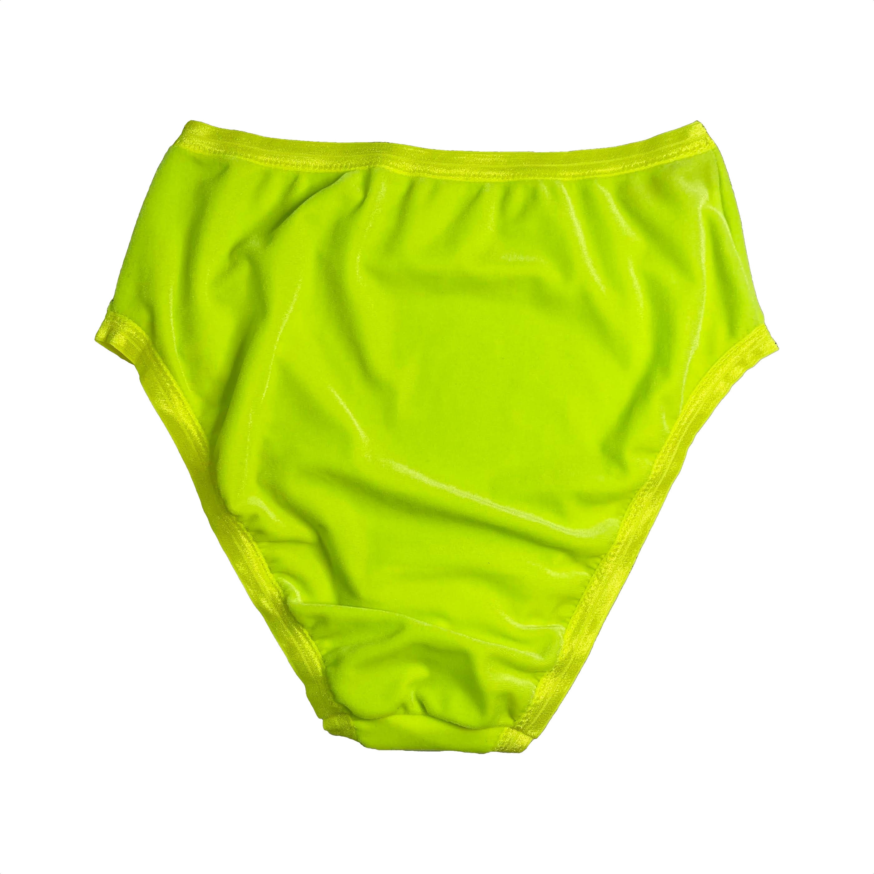 Neon Yellow Velvet High Rise Undies - Etsy