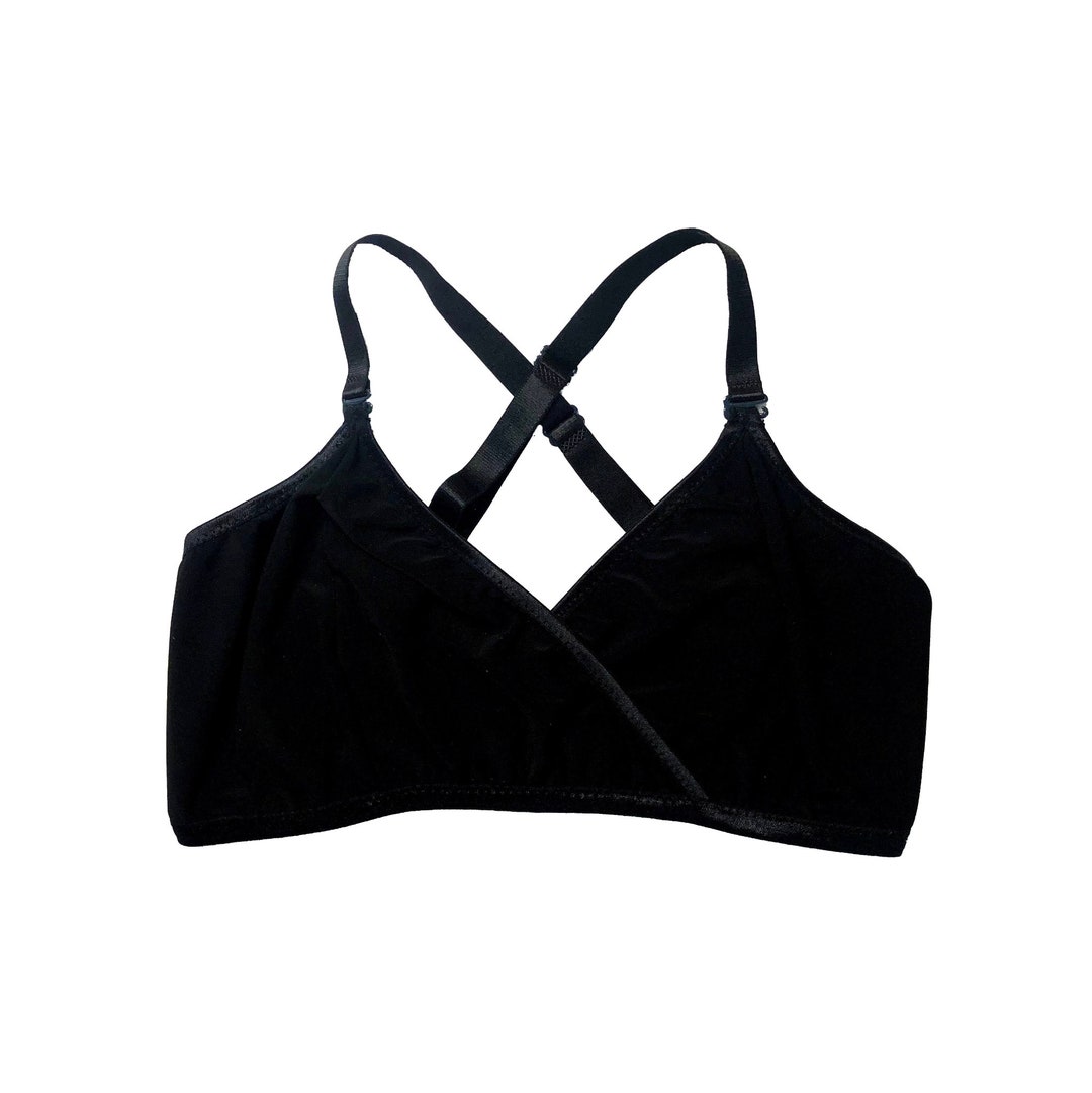 Black Solid Wrap Bralette - Etsy