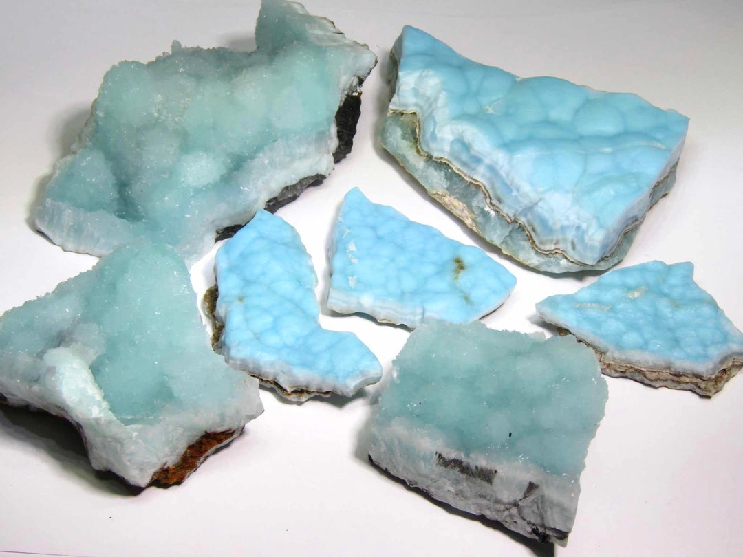 Blue Aragonite Specimen, Raw Blue Aragonite Crystal Cluster, Blue ...