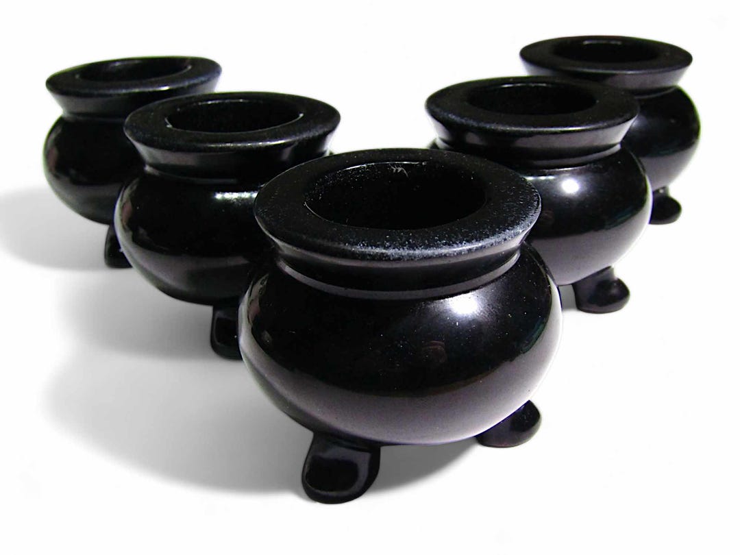 Obsidian Cauldron, Black Obsidian Crystal Bowl, Natural Obsidian ...