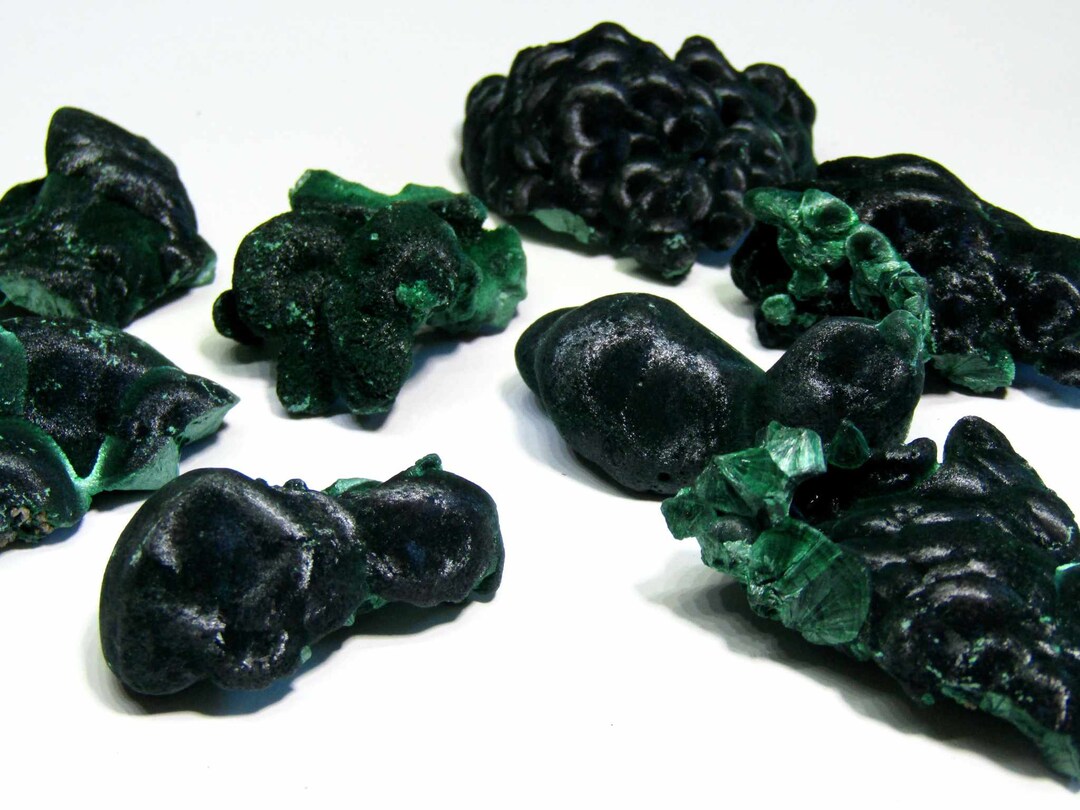Fibrous Malachite Specimen, Raw Velvet Malachite Crystal Cluster ...