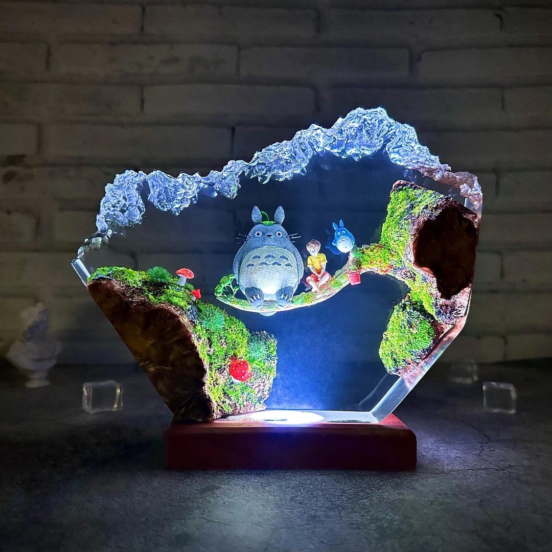 My Neighbor Totoro Resin Diorama Lamp | Studio Ghibli Light | Anime ...