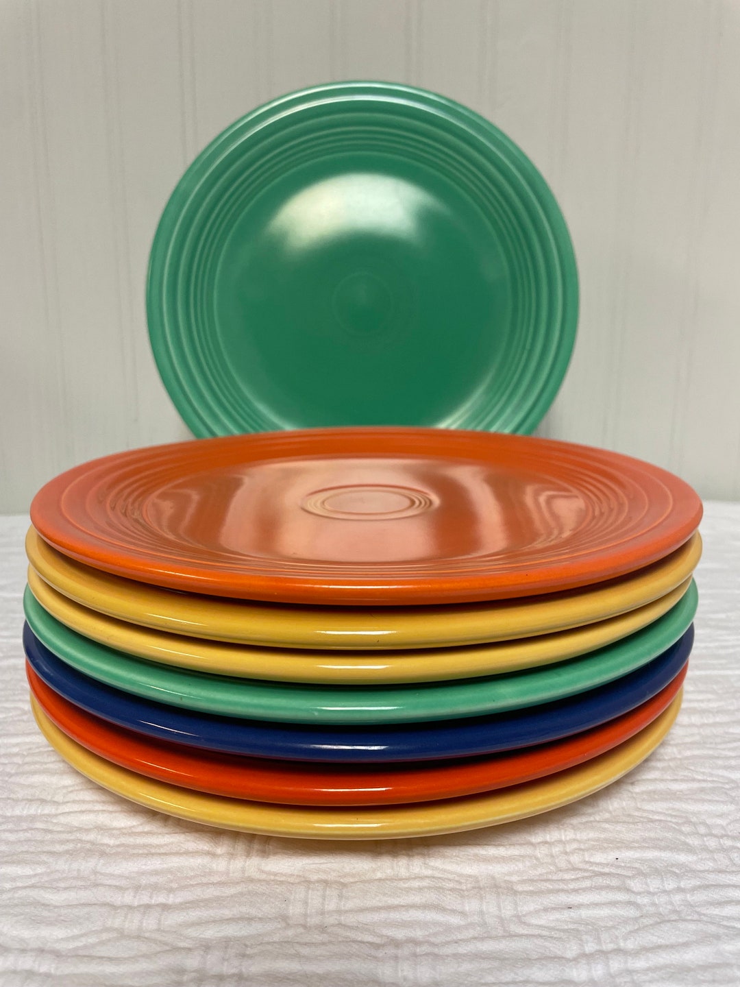 Vintage Fiestaware 9 1/2 Luncheon Original Fiesta Color Red Yellow Blue ...