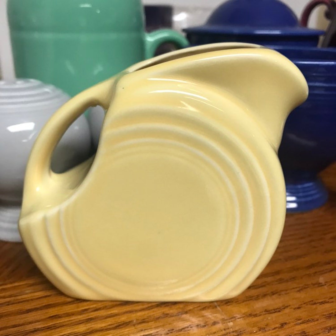 Fiesta Ware Retired Light Yellow Mini Disk Pitcher or Creamer ...