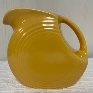 Vintage Fiesta Ware Juice Pitcher Yellow Fiestaware Old Antique 5" Mint ...