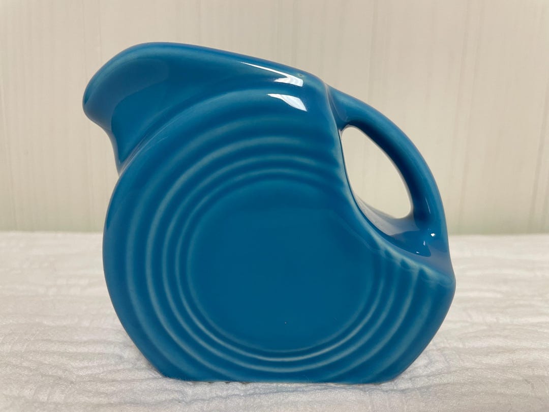 Fiesta Ware Retired Peacock Blue Mini Disk Pitcher or Creamer ...