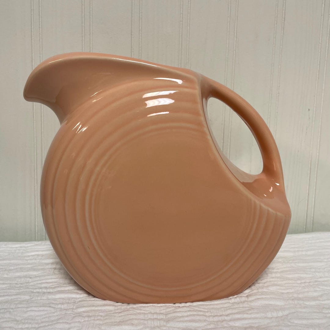 Retired Fiesta Ware Apricot (peach) Large Disk Water Pitcher Fiestaware ...