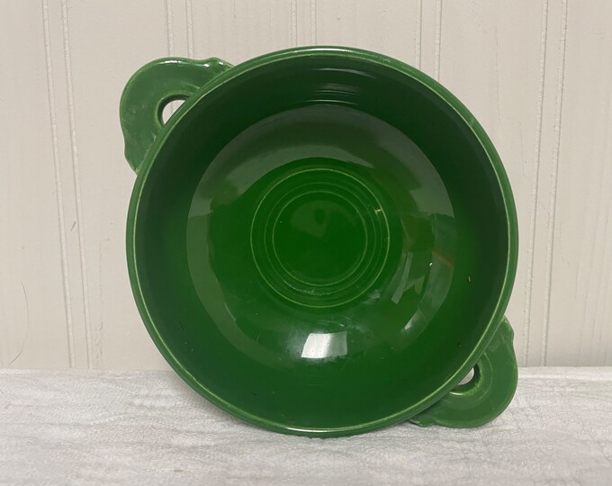 Vintage Fiestaware Forest Green Handled Cream Soup Bowl Fiesta ...