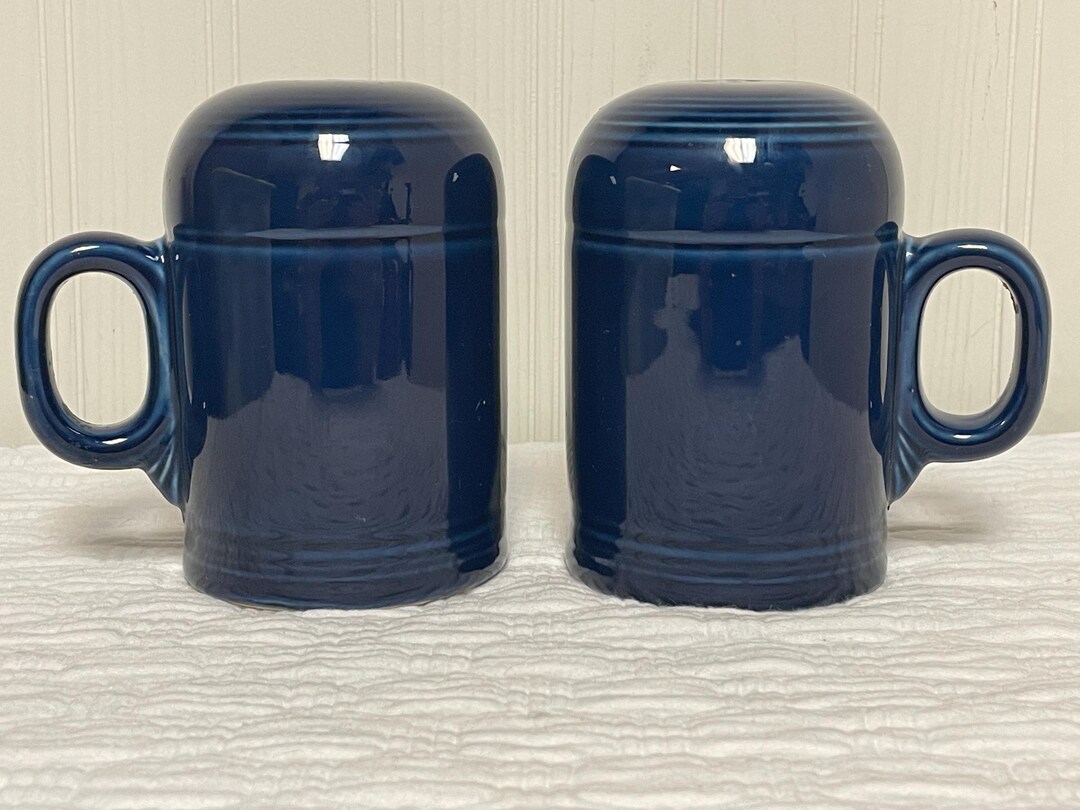 Fiesta Ware Retired Cobalt Blue Range Top Salt and Pepper Shaker Set ...