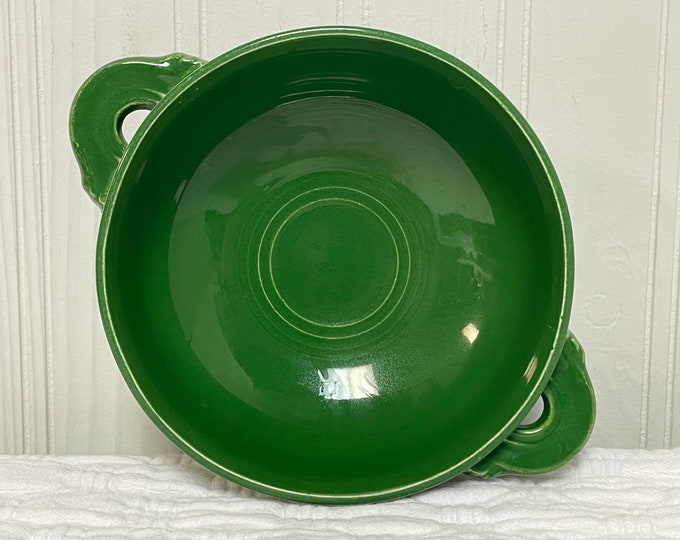 Vintage Fiestaware Forest Green Handled Cream Soup Bowl Fiesta Ware ...