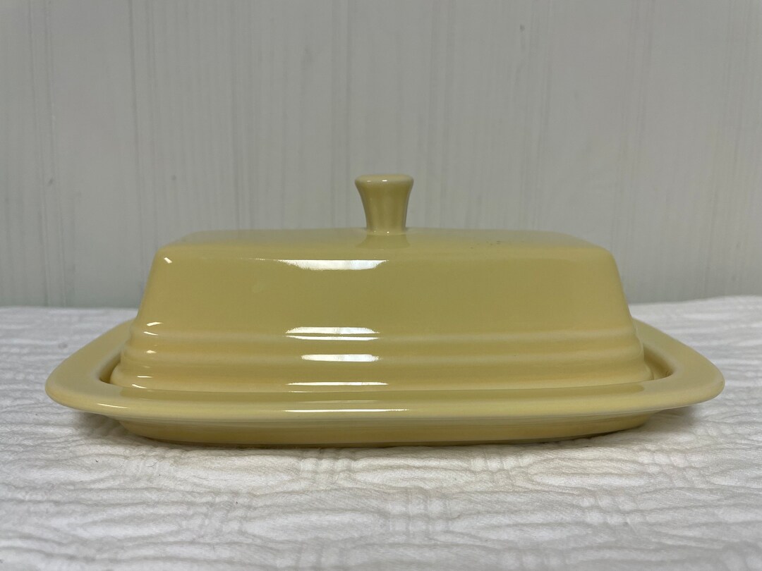 Retired Fiesta Ware Yellow Small Butter Dish With Cover Fiestaware Post ...