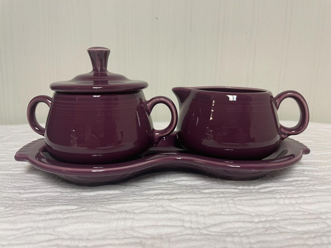 Fiesta Ware Heather Purple 4 Piece Cream and Sugar Tray Set Fiestaware ...