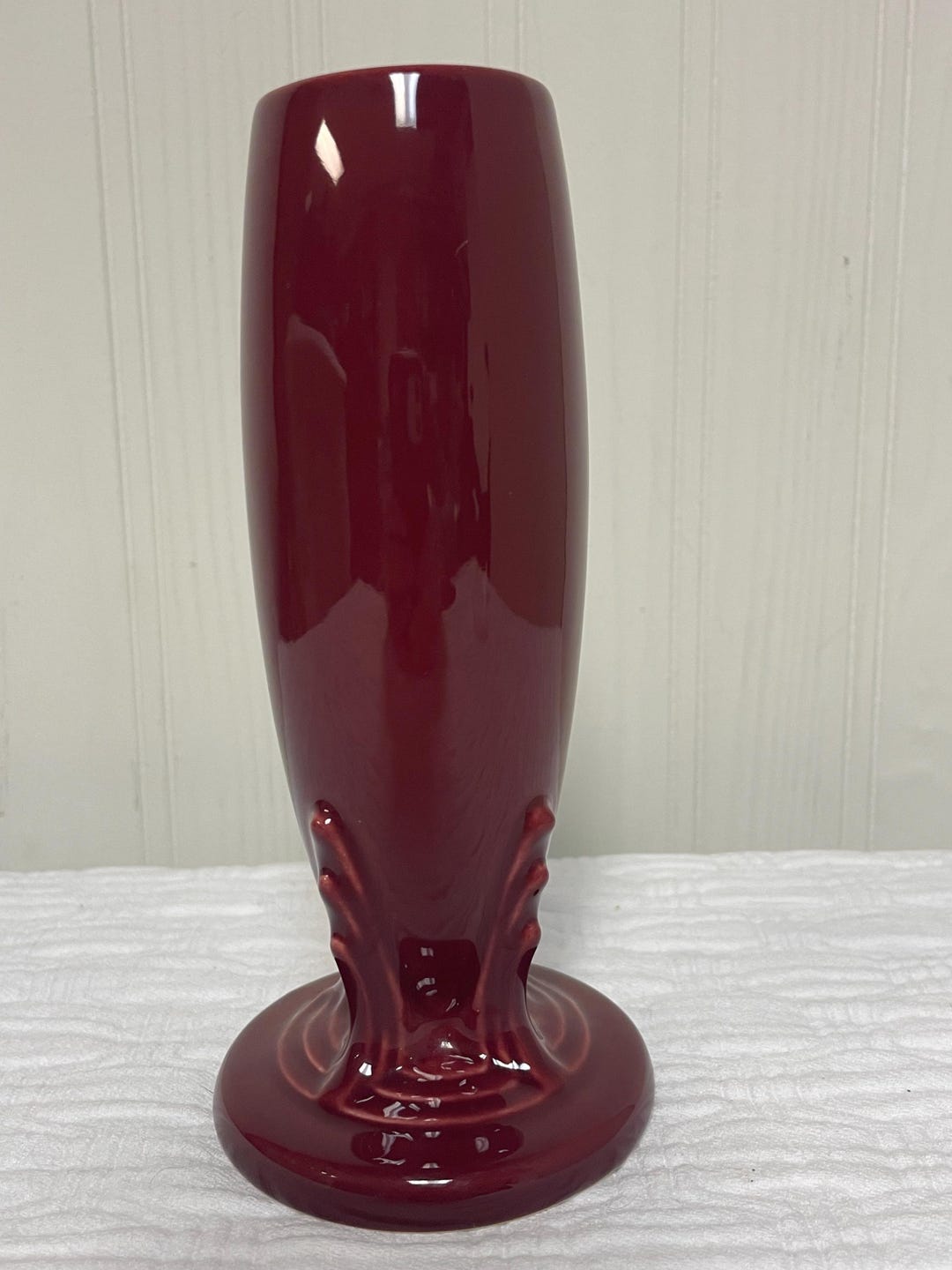 Retired Fiesta Ware Cinnabar Burgundy Bud Vase Fiestaware Post 1986 ...