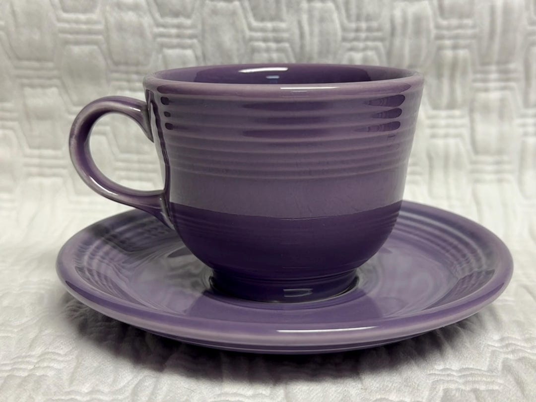 Fiesta Ware Lilac Purple Tea Cup and Saucer Set Fiestaware - Etsy