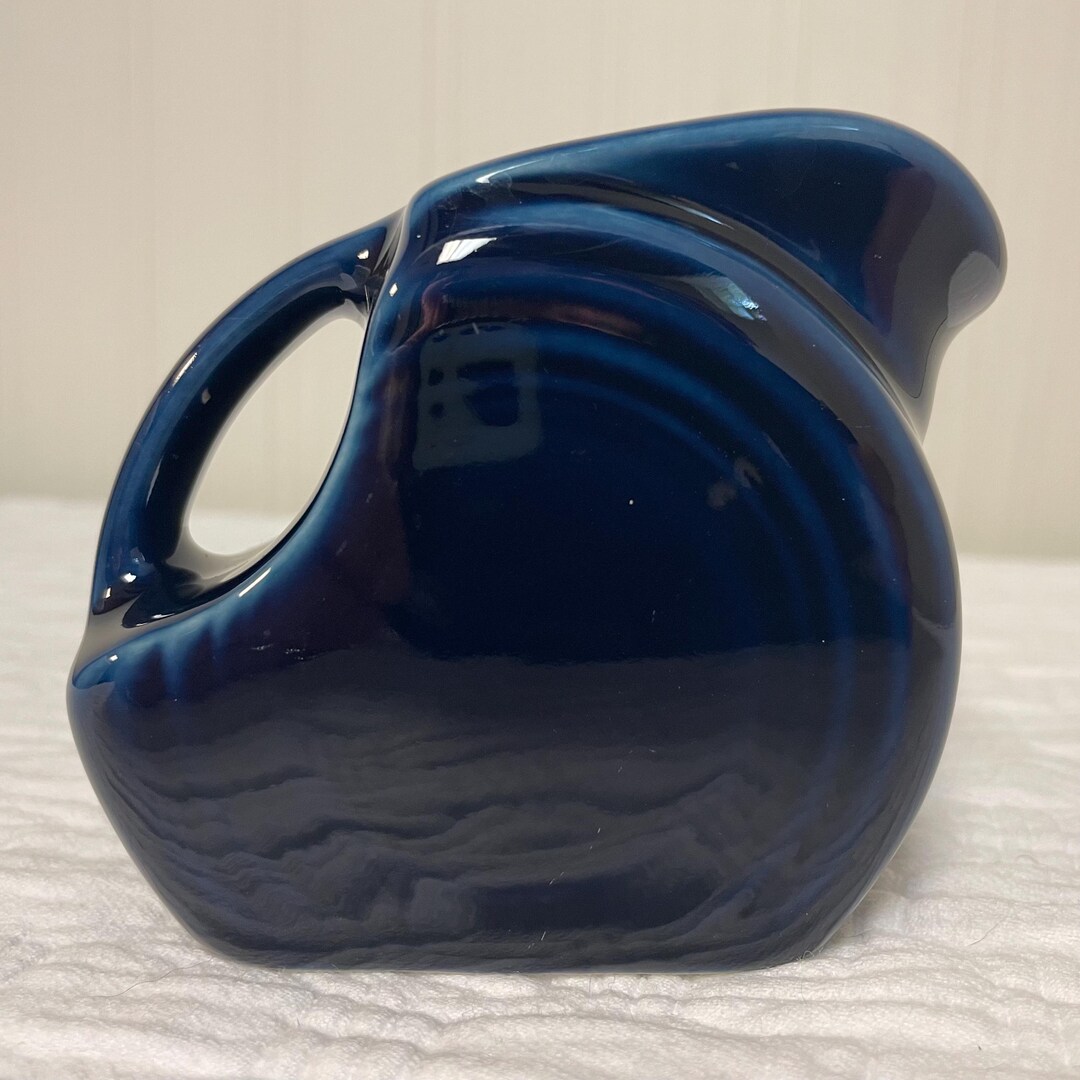Fiesta Ware Retired Cobalt Blue Mini Disk Pitcher or Creamer Fiestaware ...
