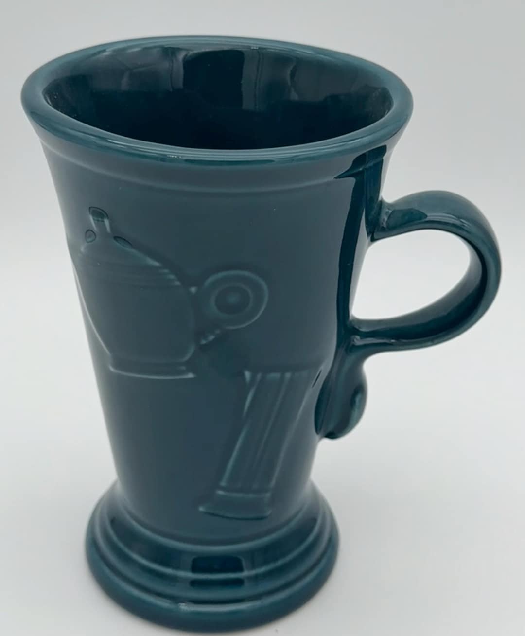 Retired Fiesta Ware Juniper Green Latte Pedestal Mug With Icons ...