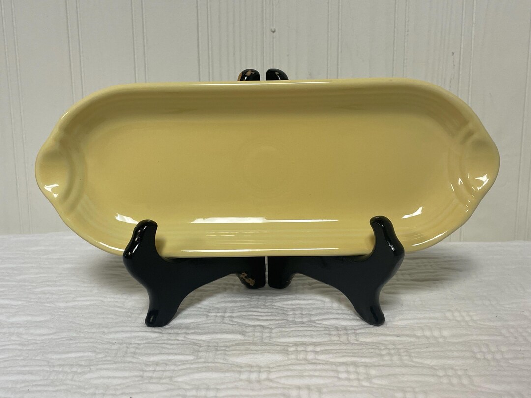 Fiestaware Light Yellow Relish or Utility Tray / Corn Cob Holder Plate ...