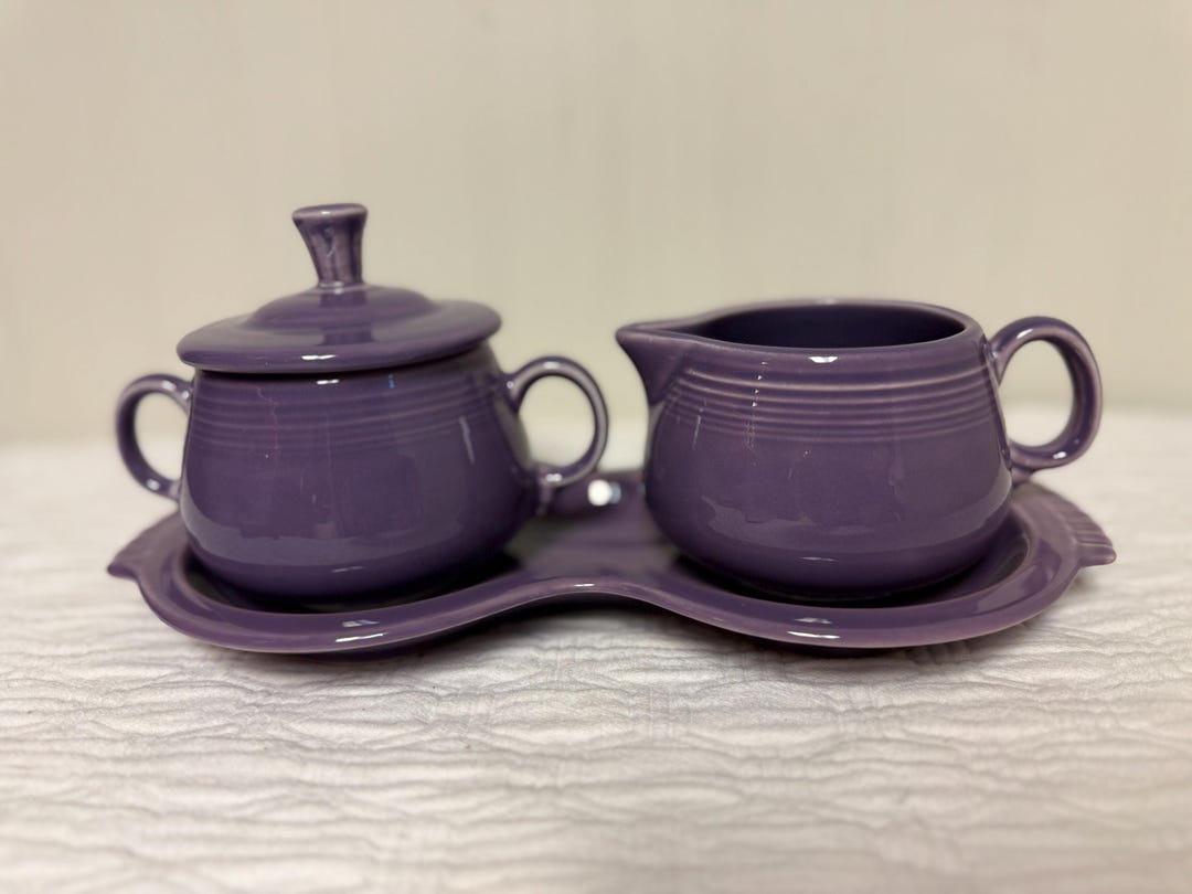 Fiesta Ware Lilac Purple 4 Piece Cream and Sugar Tray Set Fiestaware ...