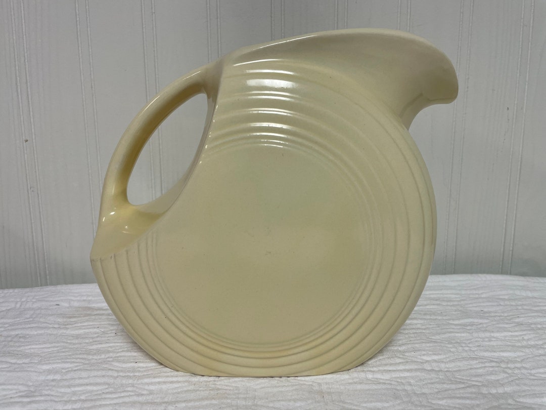 Vintage Fiesta Ware Old Ivory Water Disk Pitcher Fiestaware - Etsy
